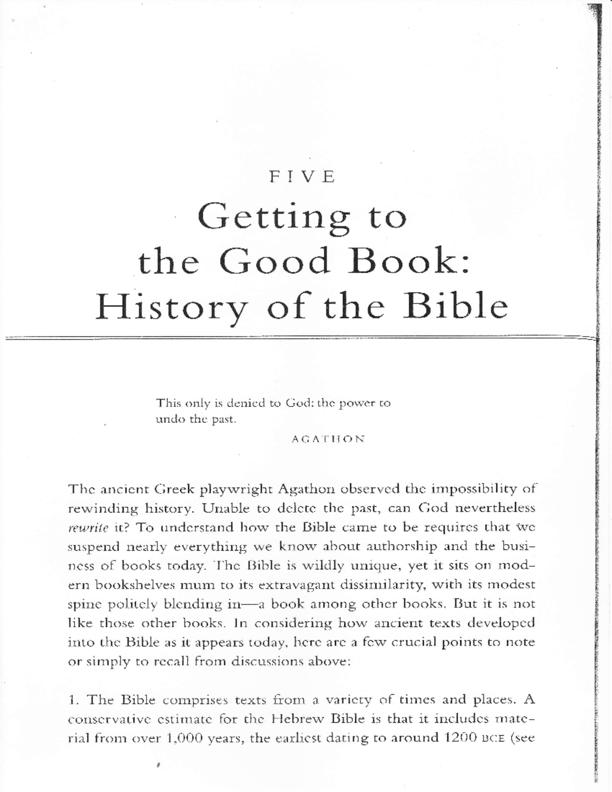 Swenson - Getting to the Good Book - FIVE Getting to the Good Book ...