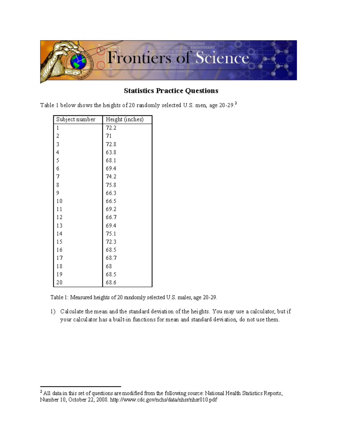 Tutorial Practice Questions Midterm - Statistics Practice Questions ...