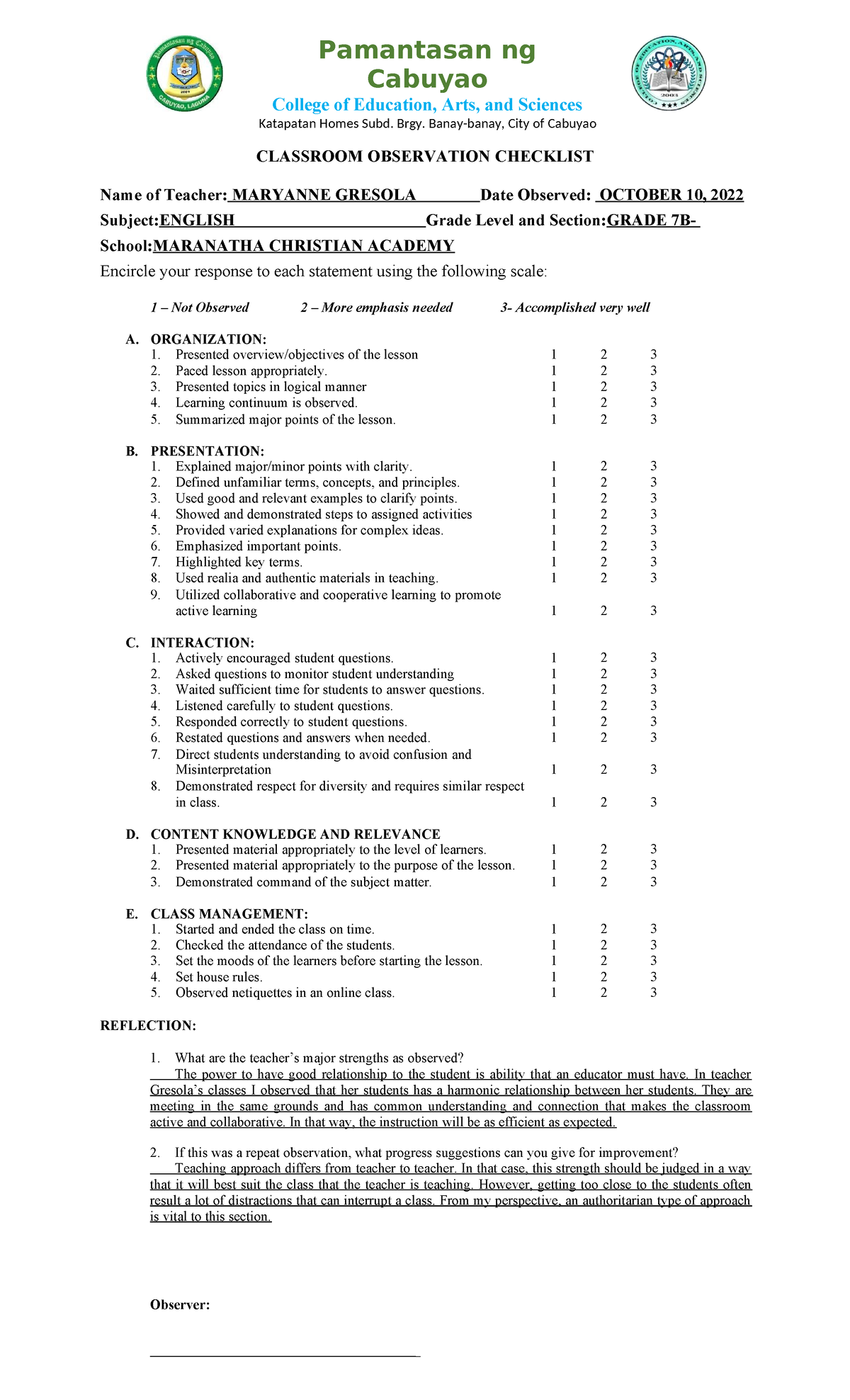 FS-1-Observation-Sheet-1 - Pamantasan ng Cabuyao College of Education ...