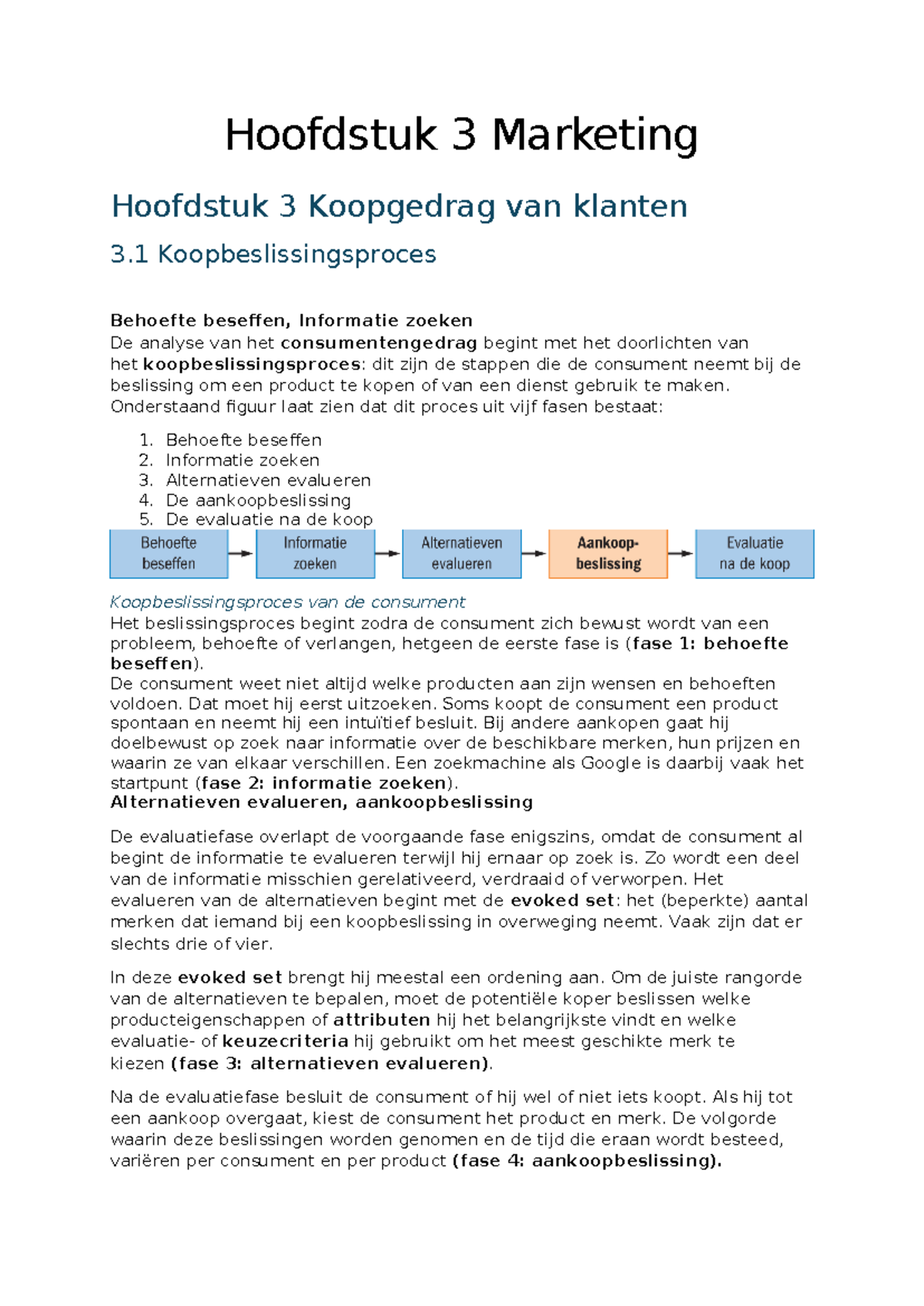 Hoofdstuk 3 Marketing - Hoofdstuk 3 Marketing Hoofdstuk 3 Koopgedrag ...