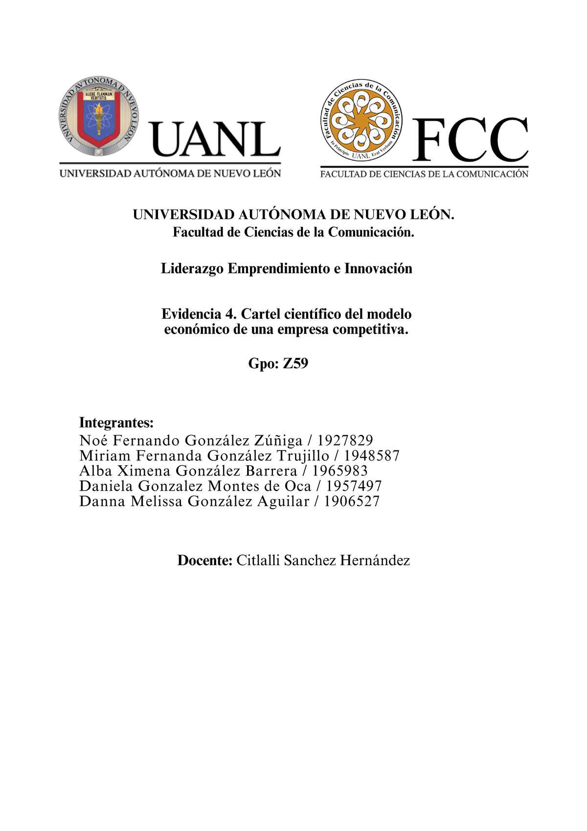 Evidencia 4 Cartel Científico Del Modelo Económico De Una Empresa
