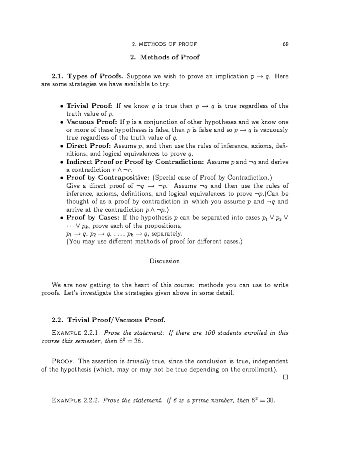S3 2 - nice - Methods of Proof Types of Proofs. Suppose we wish to ...
