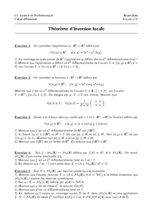 Série 8 de TD calcul différentiel - Fonctions diff ́erentiables Exercice 1. Soit α ∈ R, on - Studocu