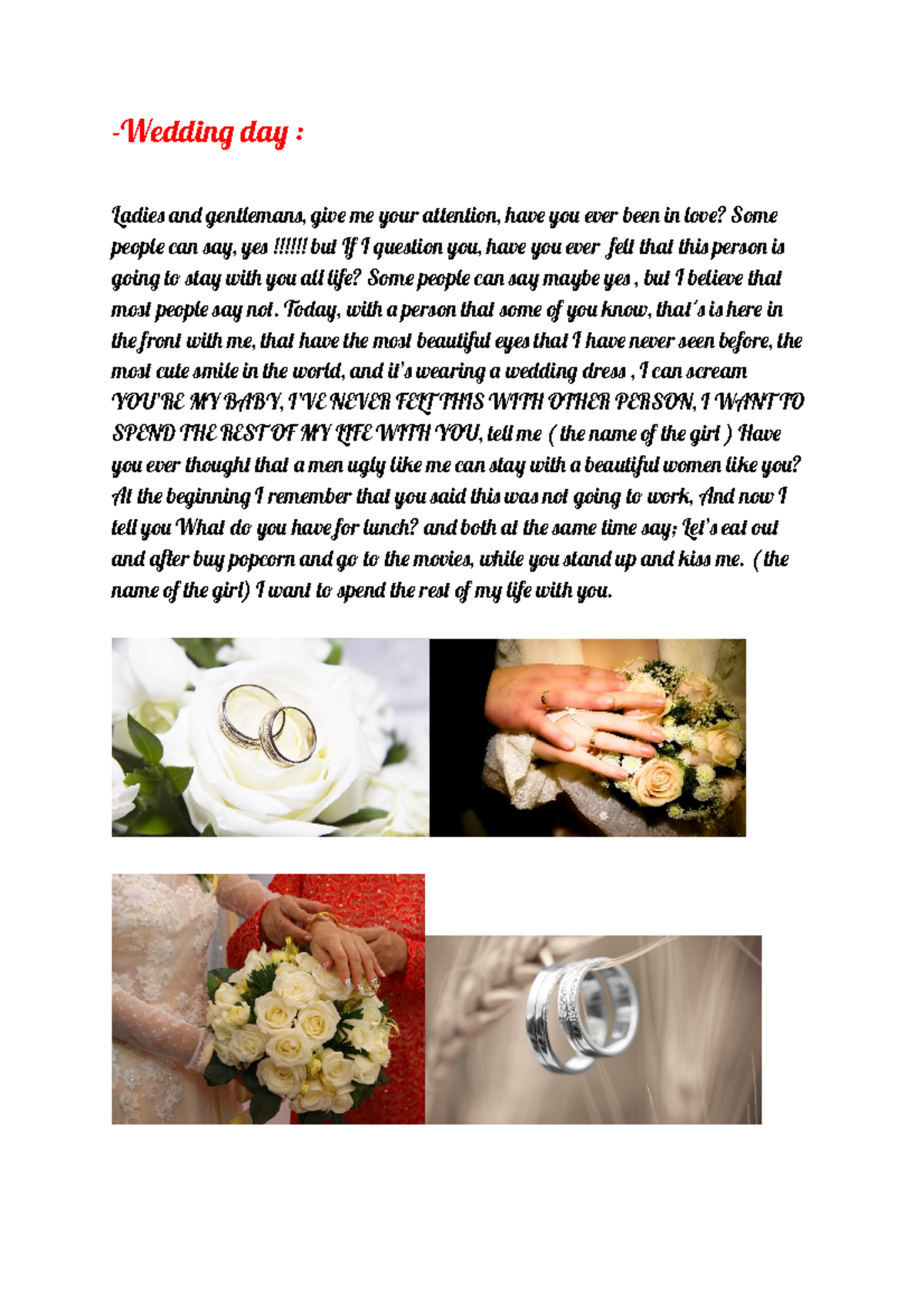 -Wedding day - habla sobre vocabulario relacionado con el dia del ...