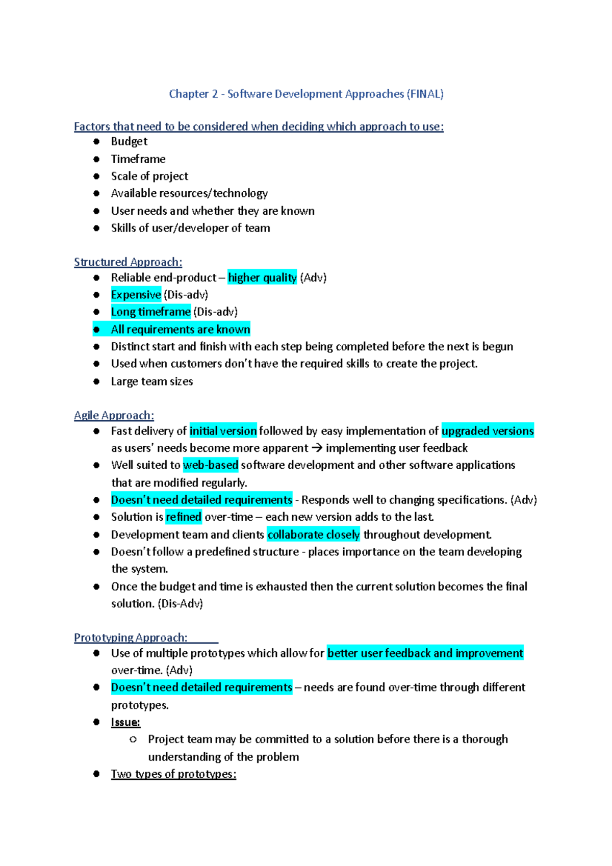2-Softwre Development Approaches ( Final) - Chapter 2 - Software Development Approaches (FINAL ...