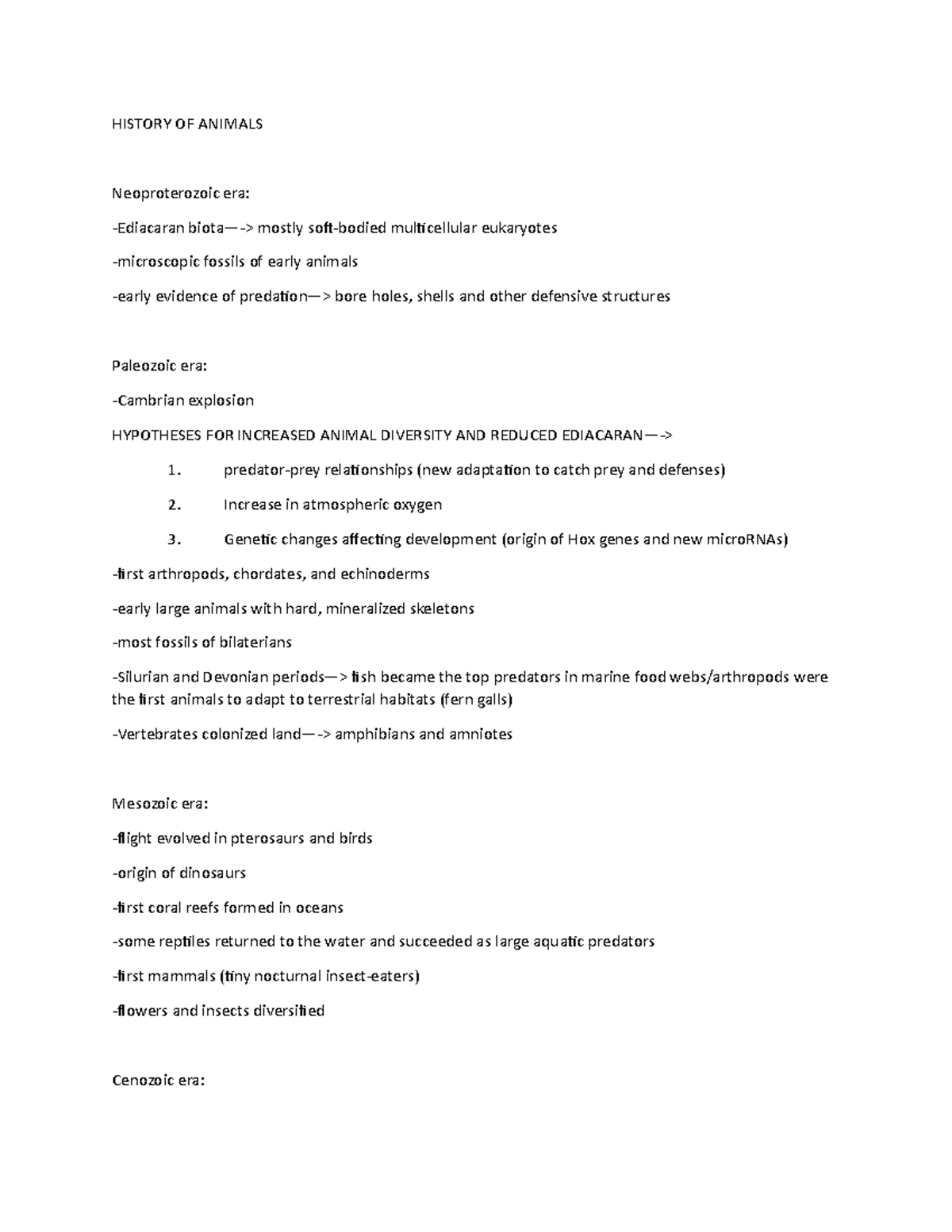 History OF Animals - Teacher is William Ellis and these are notes of ...