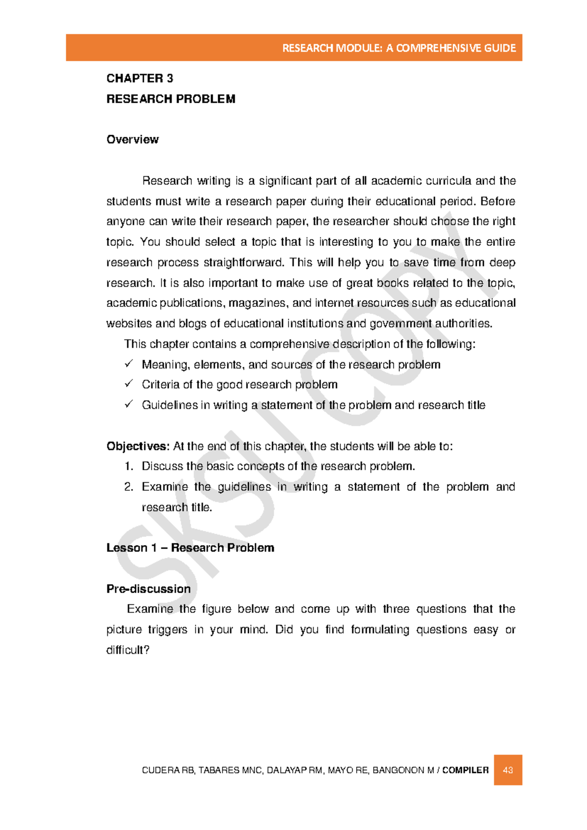 Module-03 - modules - CHAPTER 3 RESEARCH PROBLEM Overview Research ...