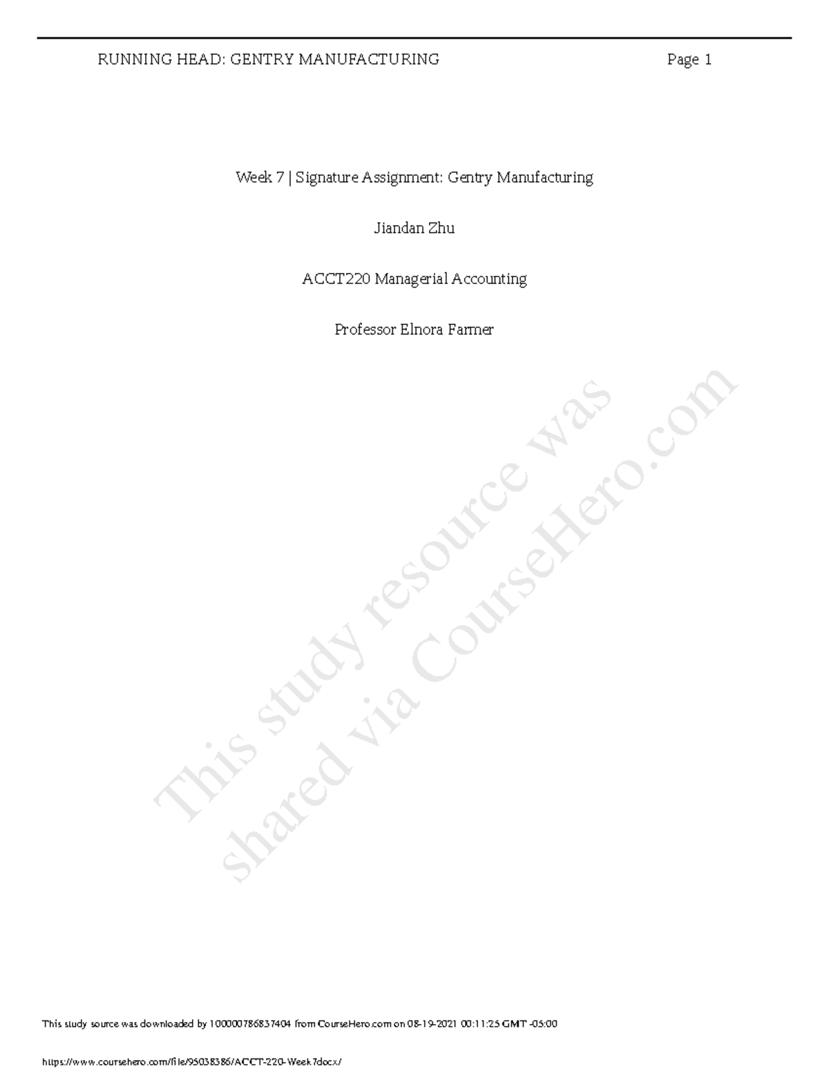 ACCT 220 Week7 | Document - ACCT 210 - Studocu