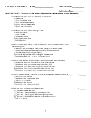 Lab 10-3 - Exam Solutions - EAS 2600 - Studocu