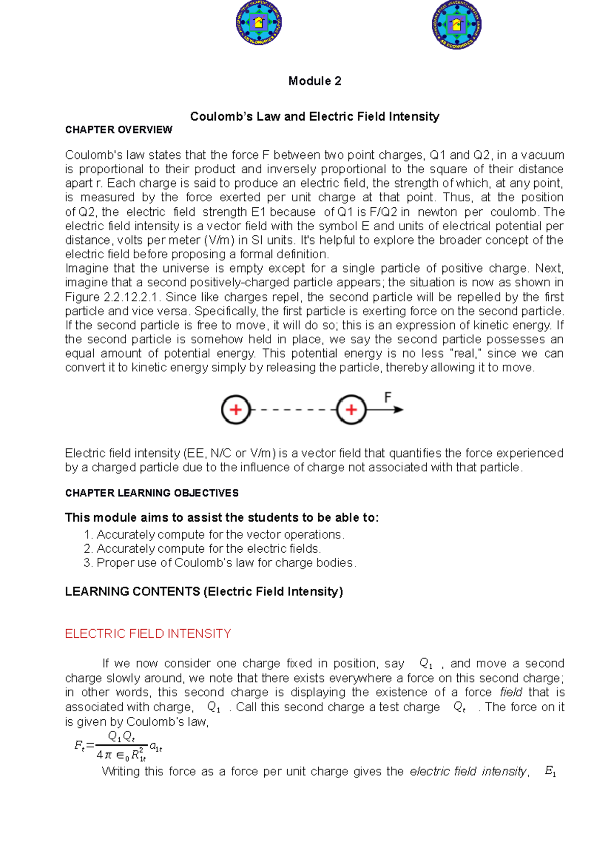 Electromagnetics Module-2 - Electrical Engineering - PangSU - Studocu