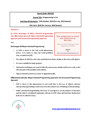 MCS-021-All - Question paper - MCS-021 1 P.T. MCS- ####### MCA (Revised) / BCA (Revised ...