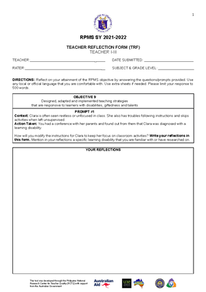 Data Tracking System - Google Docs - teacher reflection form - - Studocu