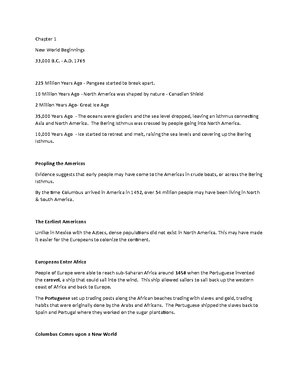 Apush 2 - History Notes for school - Chapter 2 The Planting of English ...