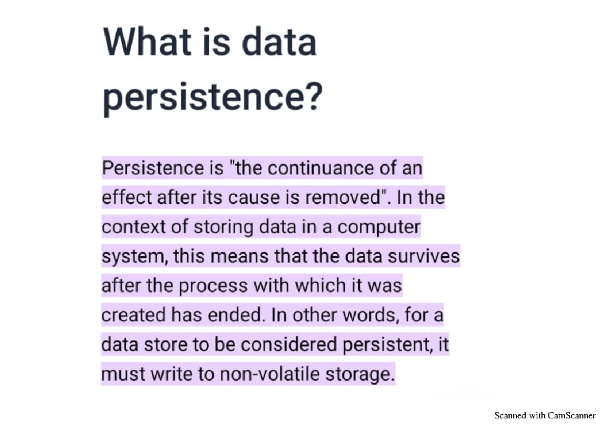 Concept of data persistency - Web Design and Development - Scanned with ...