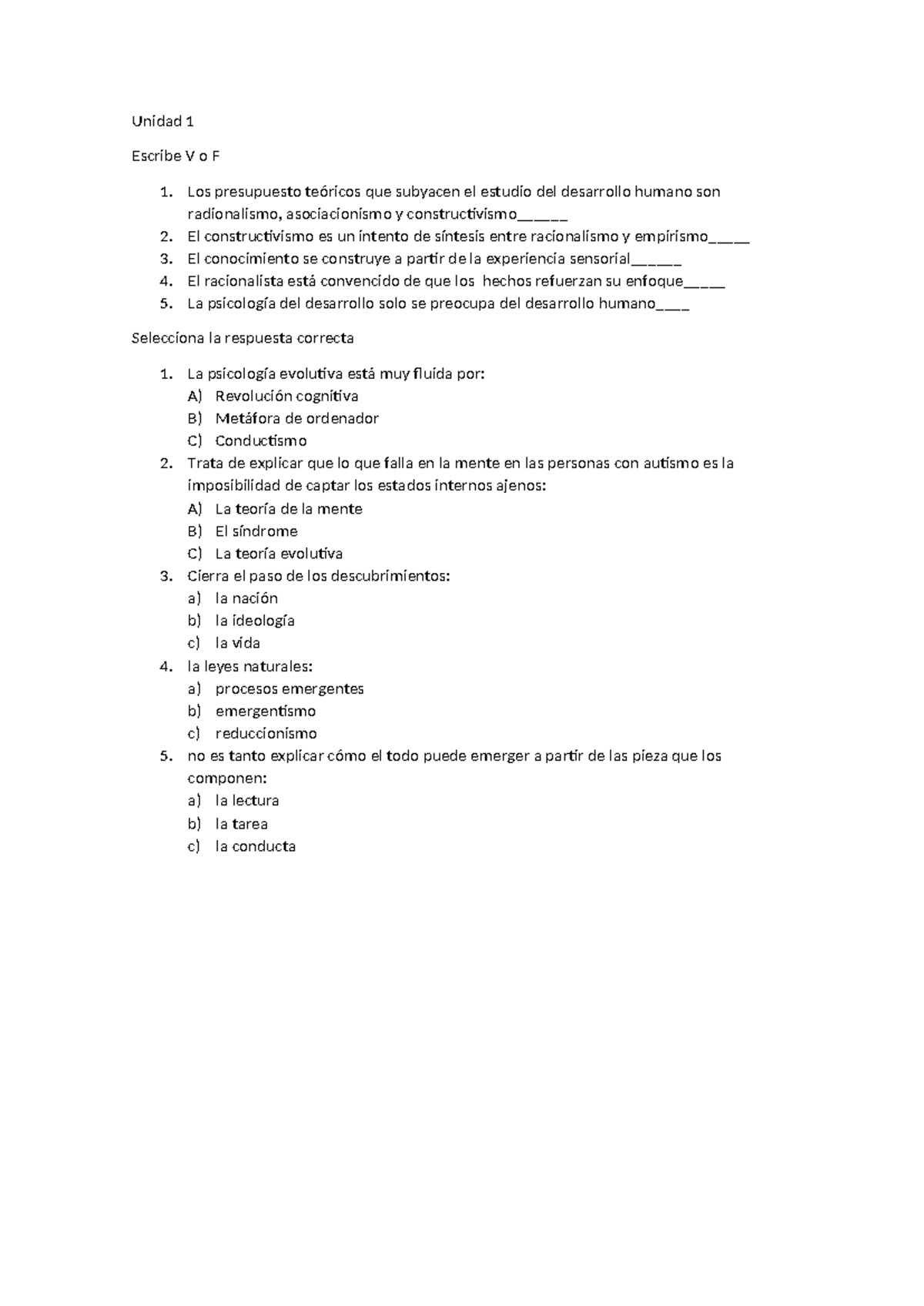 Unidad 1 examen - buena - Unidad 1 Escribe V o F 1. Los presupuesto ...