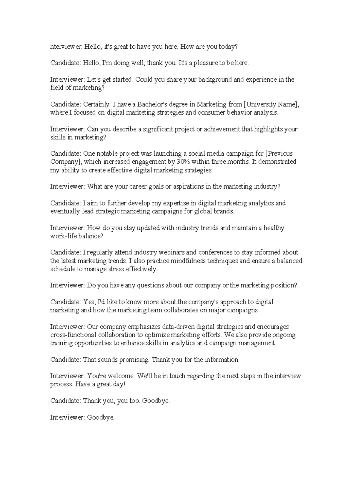 Week 18 - Final Assignment: An interview (Part 2) (PROY) examen final semana 18 - nterviewer ...