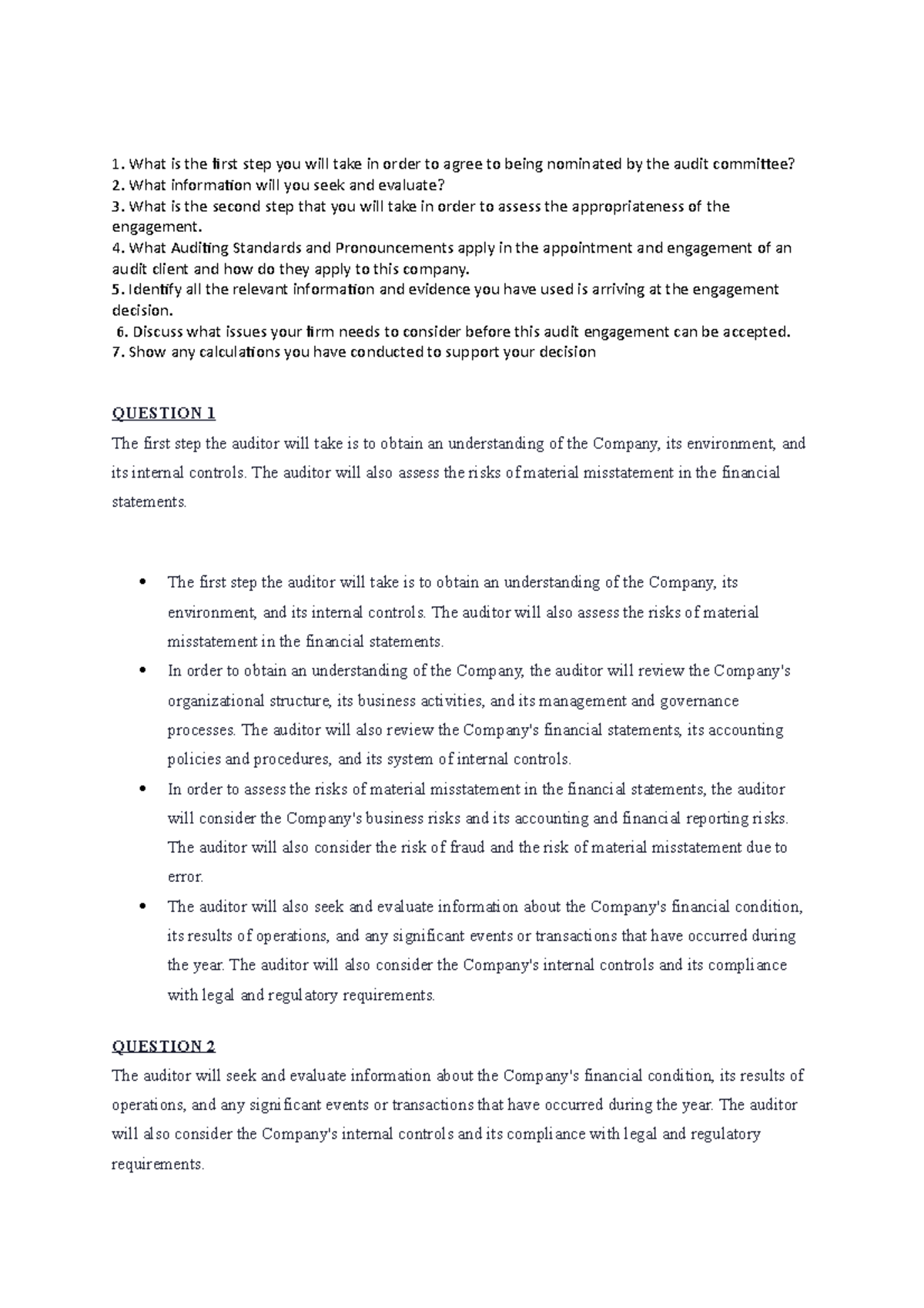 AF304 Assignment - Prepare for exam - What is the first step you will ...