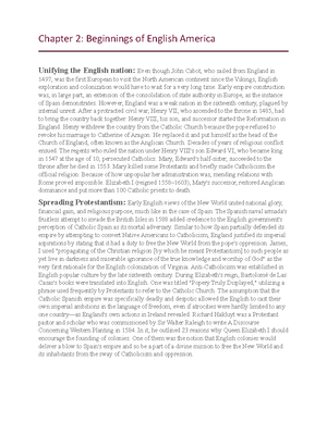 Ch. 3 : Creating Anglo-America from 1660-1750 (Hist 1301) - Chapter 3 ...