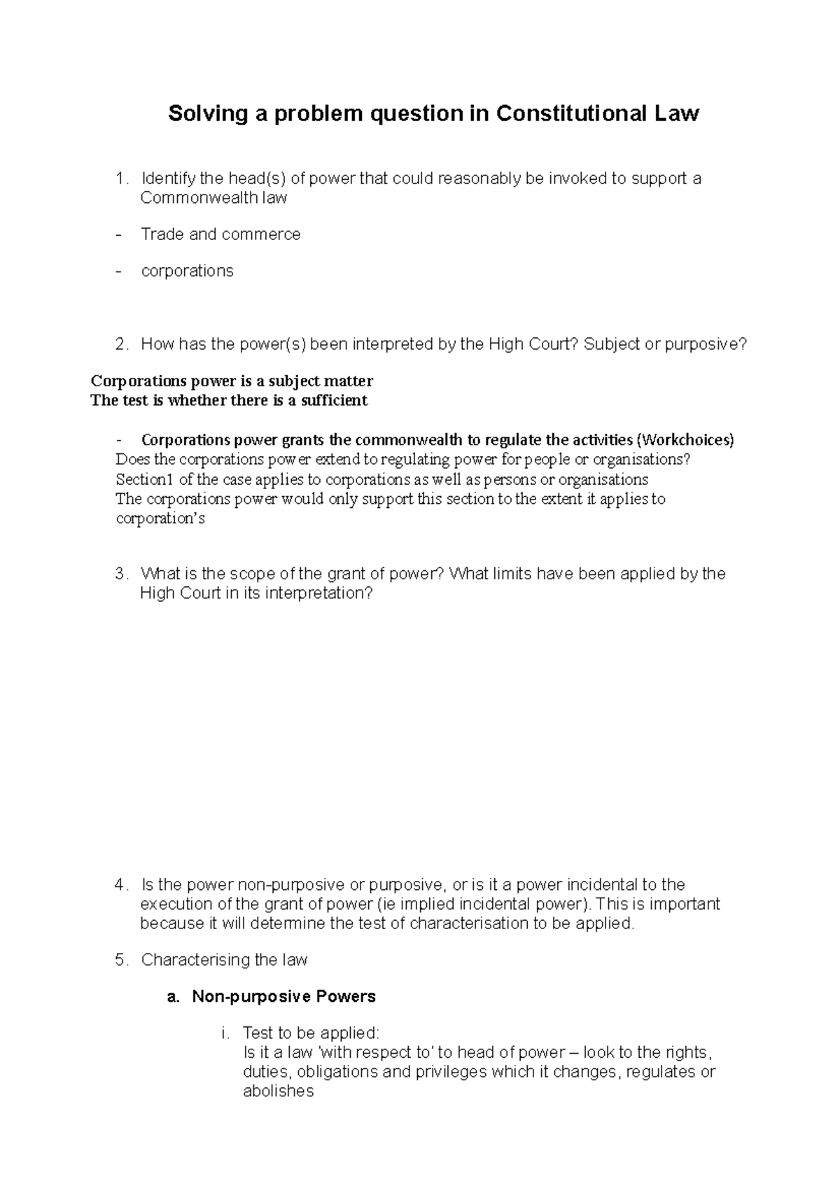 Characterisation in constitutional law(1) (5) - Solving a problem ...