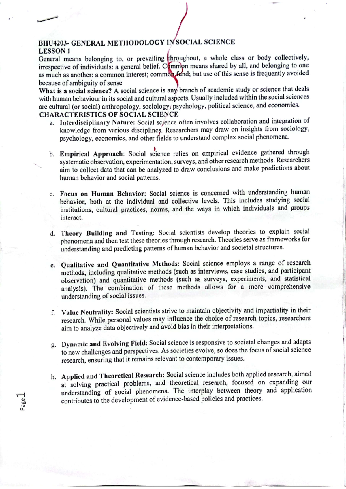 BHU 4204- General Methodology - Education - Studocu