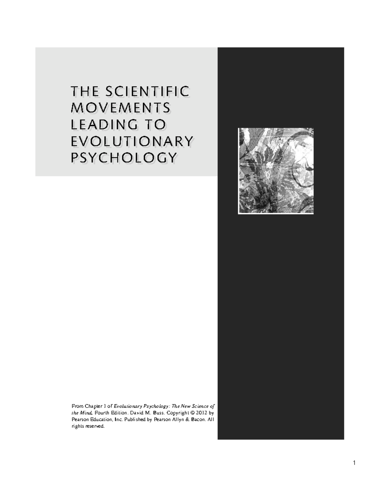 The scientific movements leading to evolutionary psychology - THE ...
