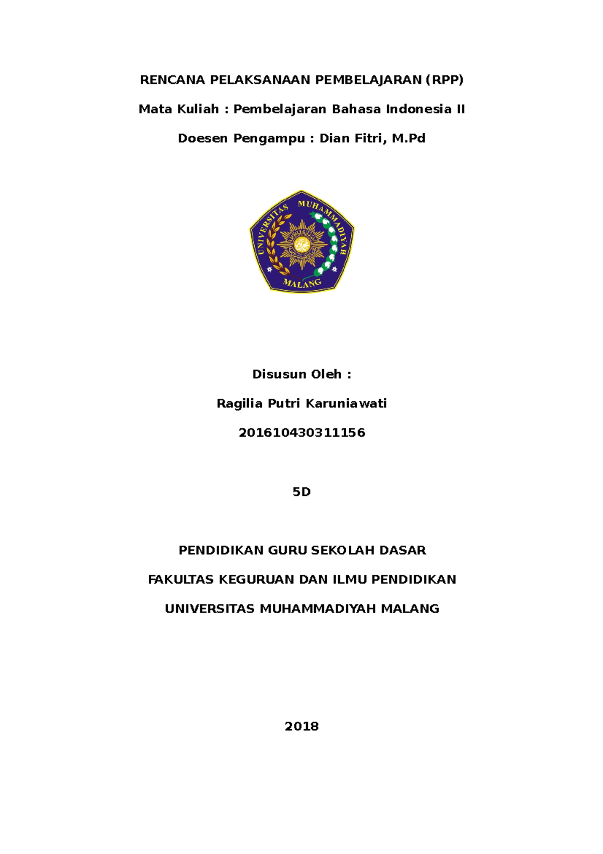 Format RPP Kurikulum 2013 Bahasa Indonesia 2 - RENCANA PELAKSANAAN ...