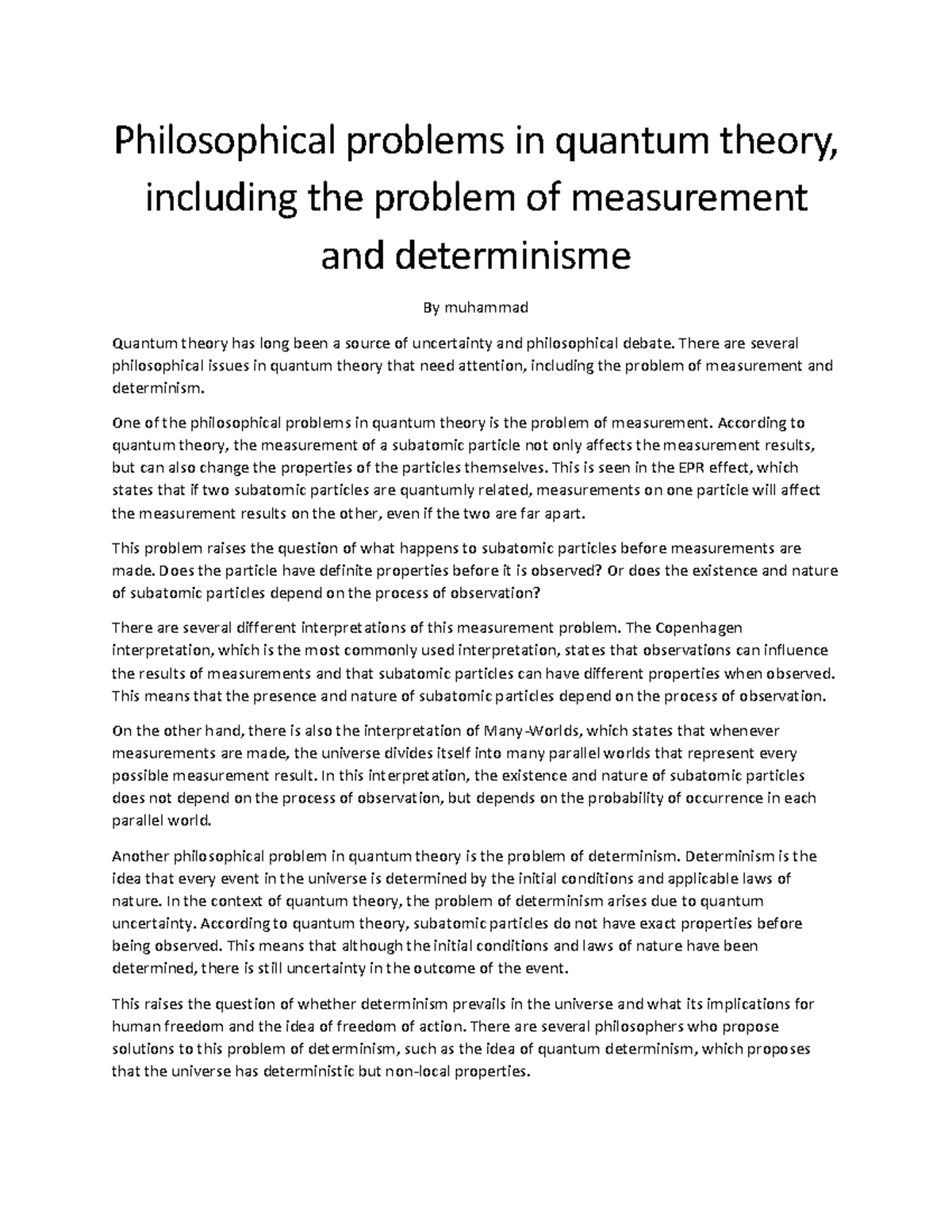 Philosophical problems in quantum theory - Philosophical problems in ...