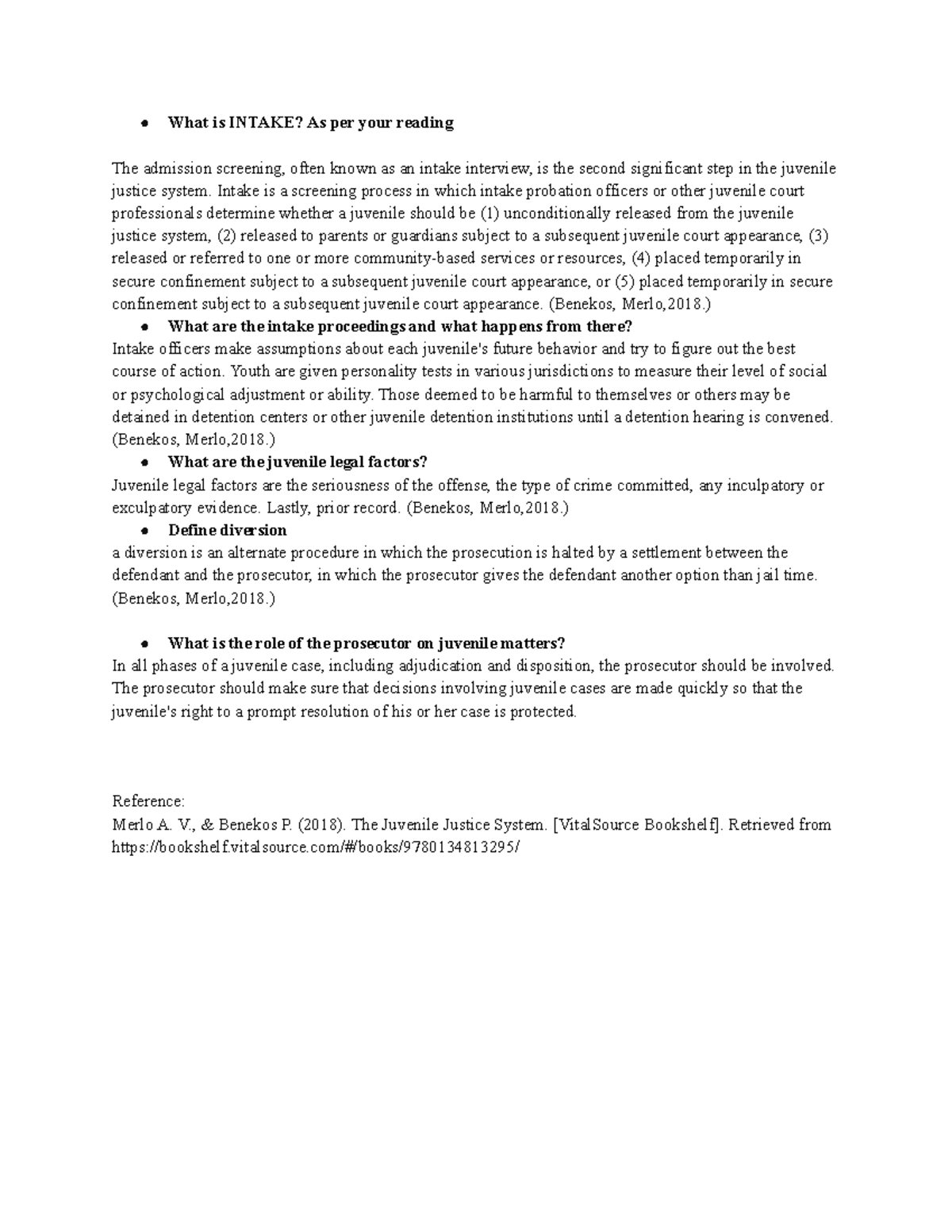 Lesson 6 db - This assignment goes over the intake process for ...