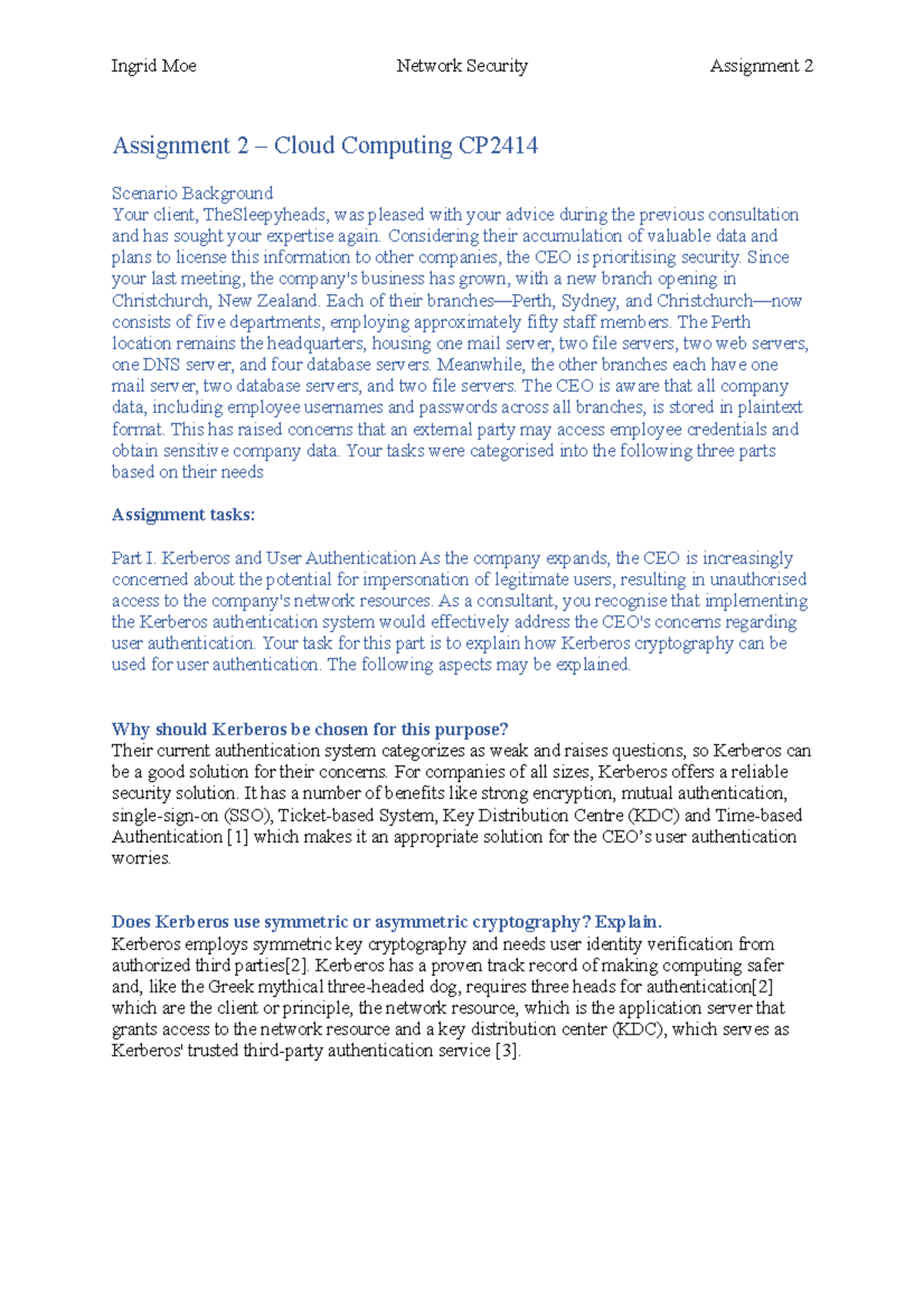 Assignment 2 - Case study - Assignment 2 – Cloud Computing CP Scenario ... Assignment 2 - Case study - Assignment 2 – Cloud Computing CP Scenario ...