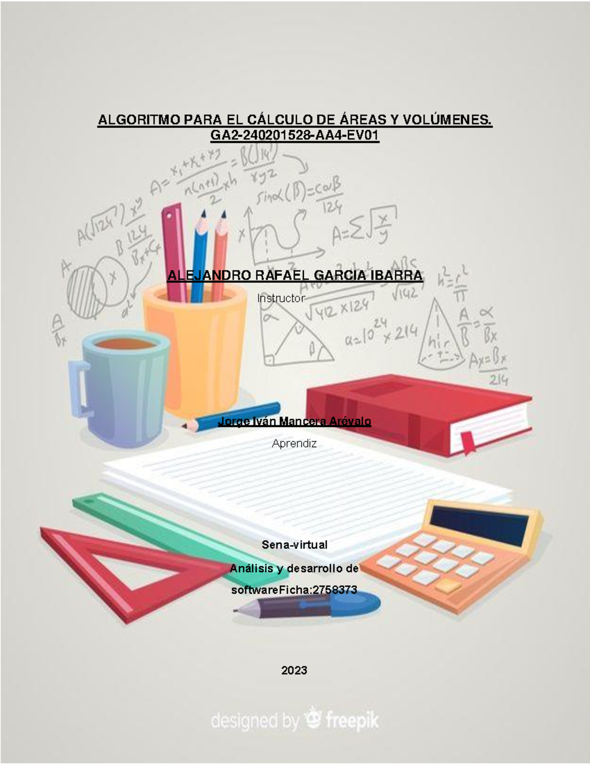Algoritmo Para El Cálculo De Áreas Y Volúmenes Algoritmo Para El CÁlculo De Áreas Y VolÚmenes