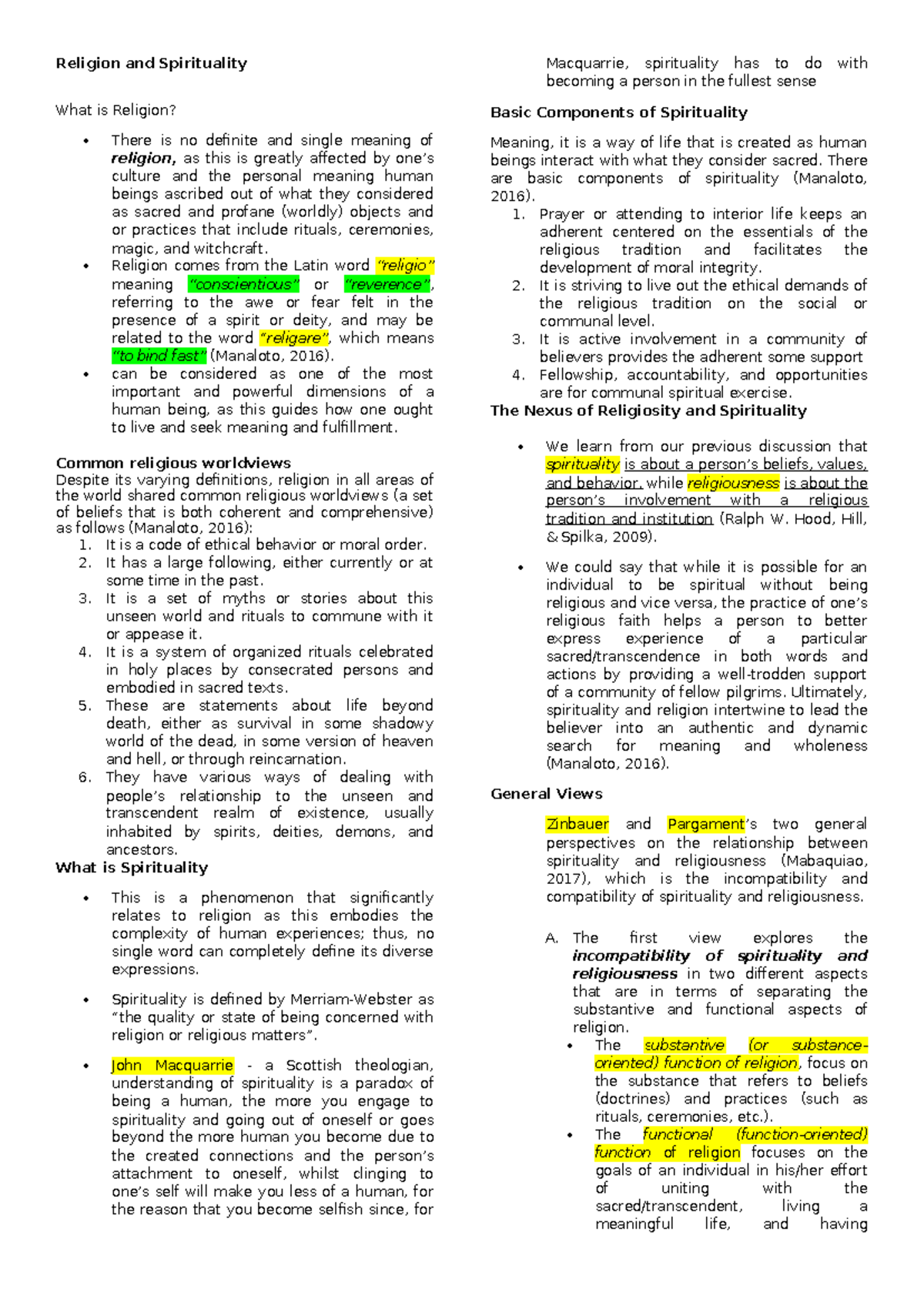 Understanding the self - Religion and Spirituality What is Religion ...