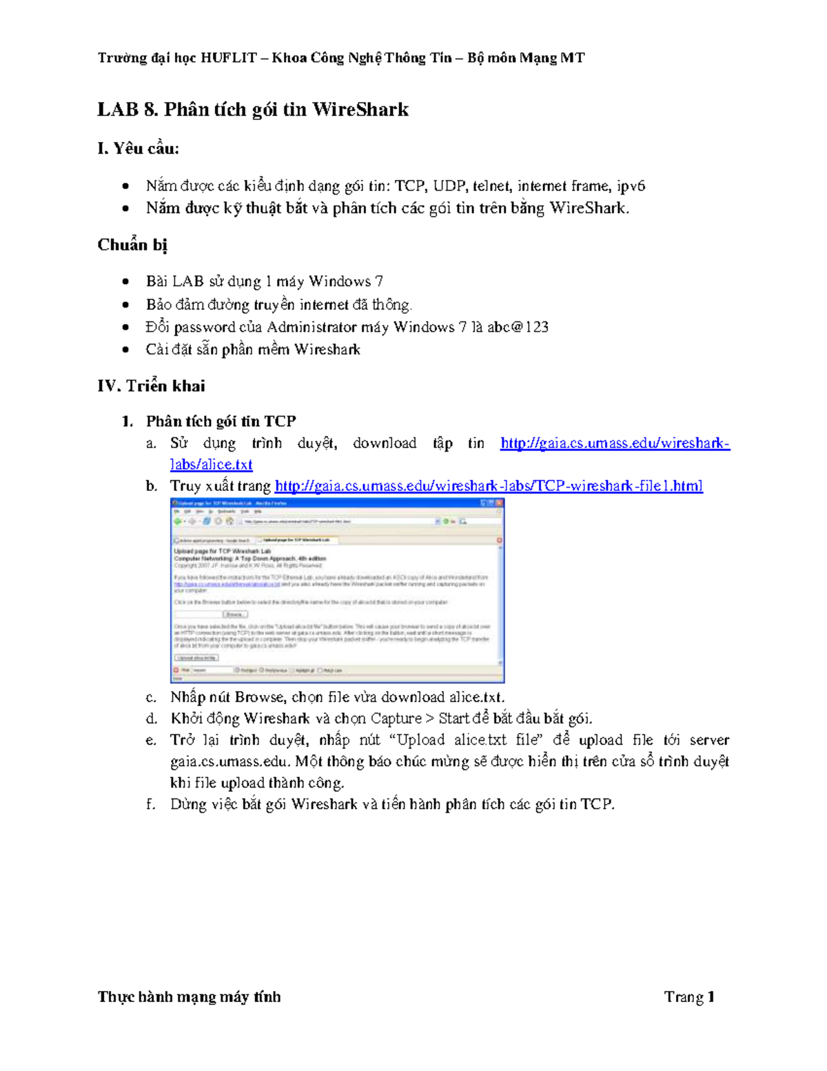 Lab 8 - Hiểu được khái niệm và vai trò của Firewall. Nắm được một số kỹ thuật cấu - LAB 8. Phân ...