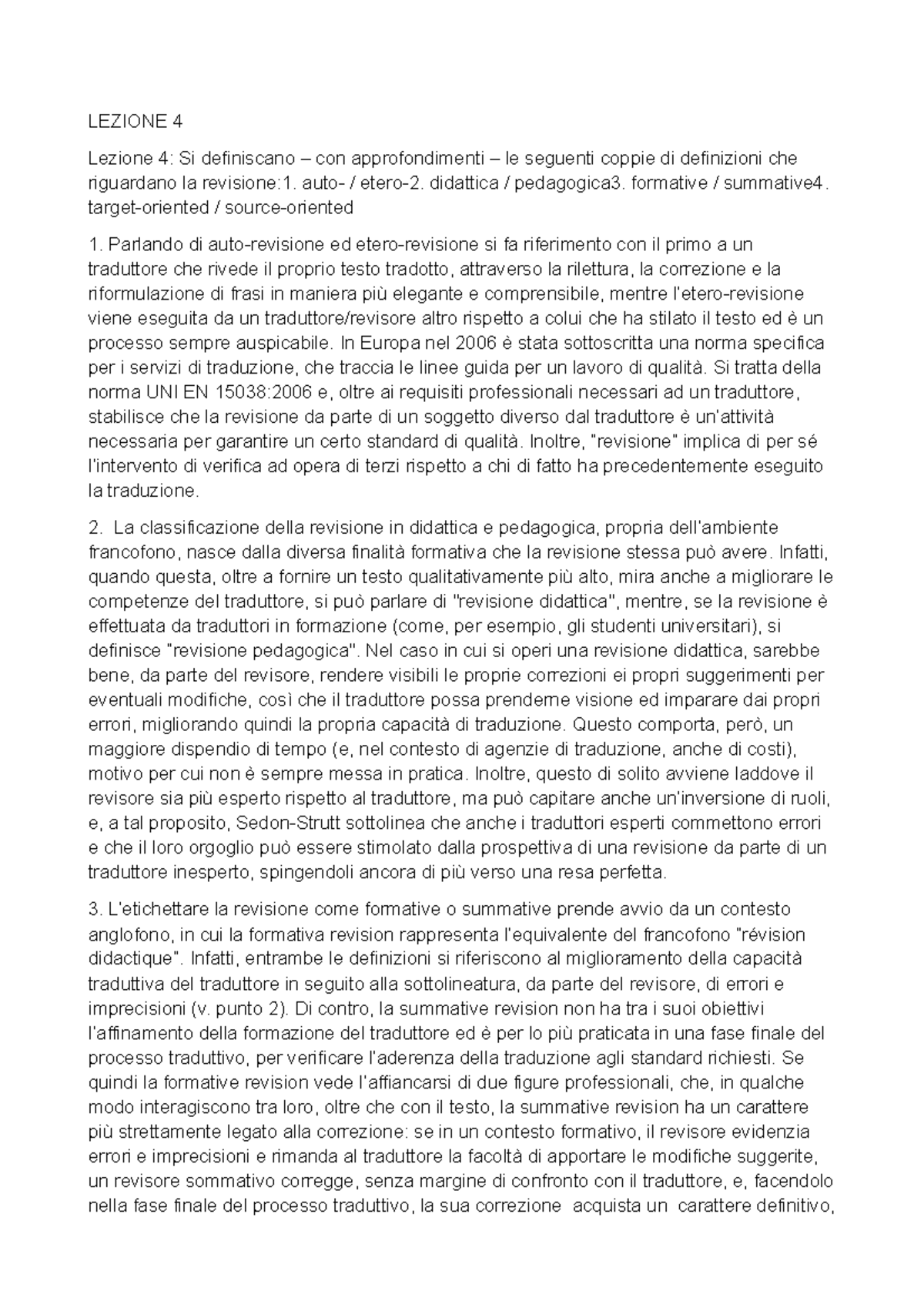 Lezione 4 - LEZIONE 4 Lezione 4: Si definiscano – con approfondimenti – le seguenti coppie di ...