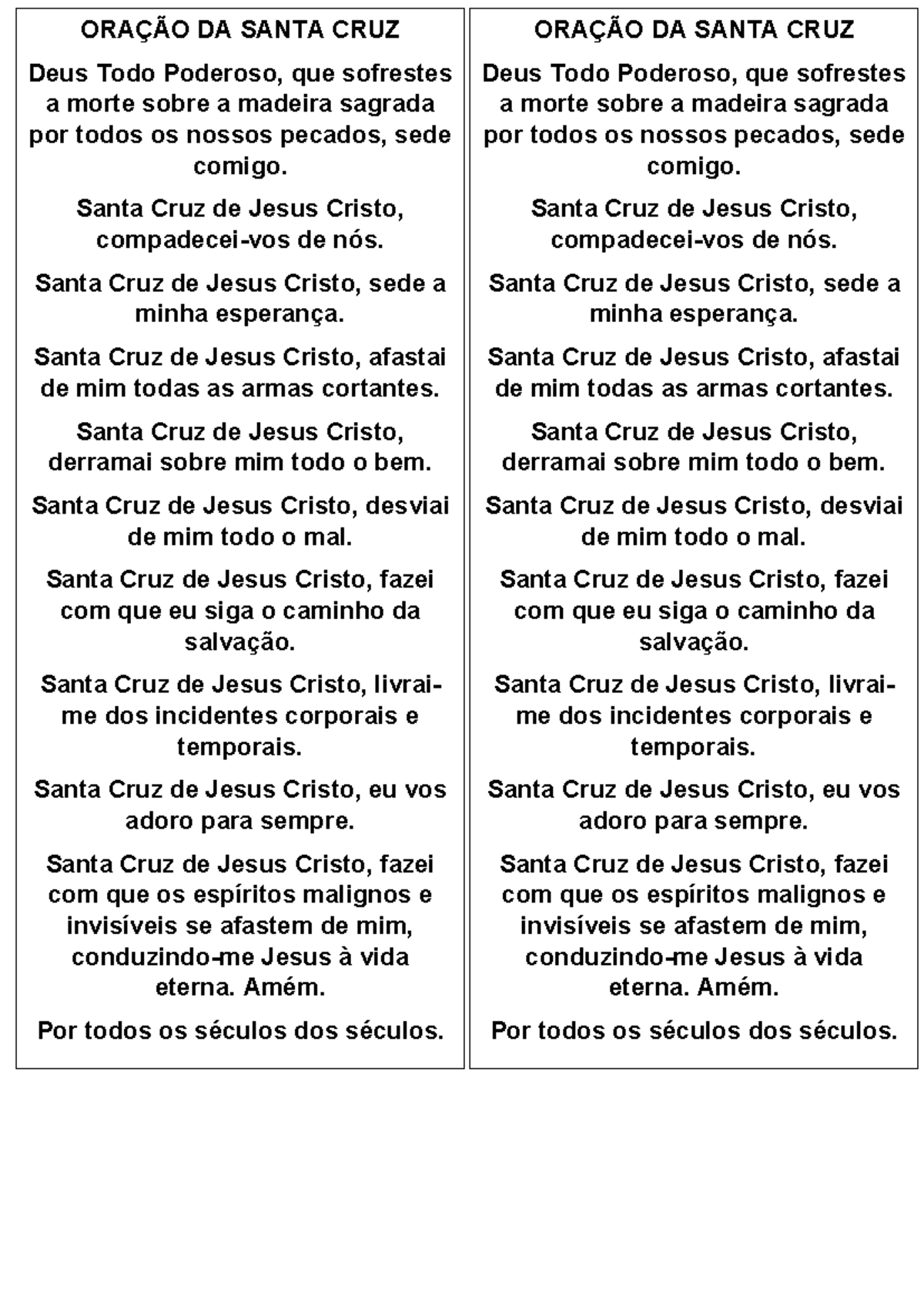 Oração - dasdasd - ORAÇÃO DA SANTA CRUZ Deus Todo Poderoso, que ...