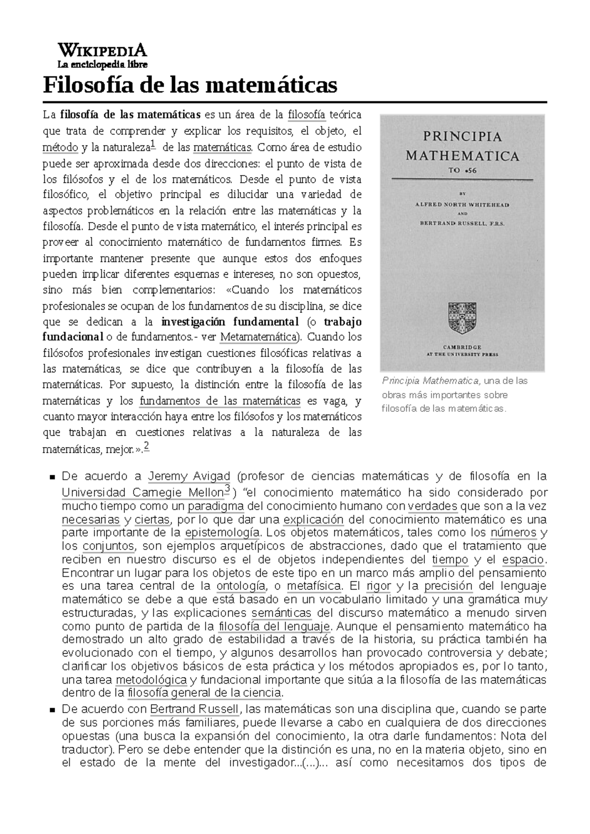Matematicas practicas en la filosofia - Principia Mathematica, una de ...