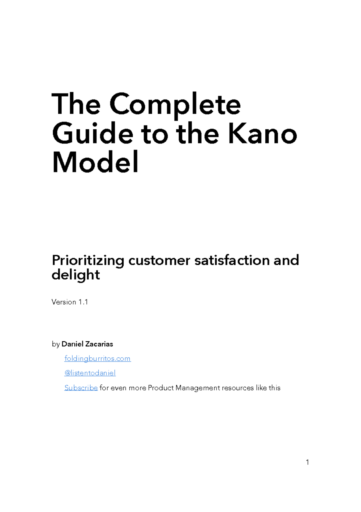 The Complete Guide to the Kano Model v1 - The Complete Guide to the ...