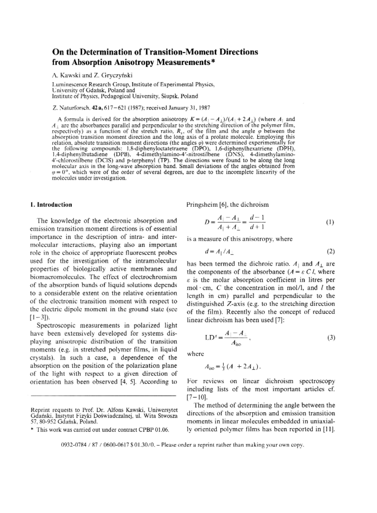 10 - Practical Materials - On the Determination of Transition-Moment ...