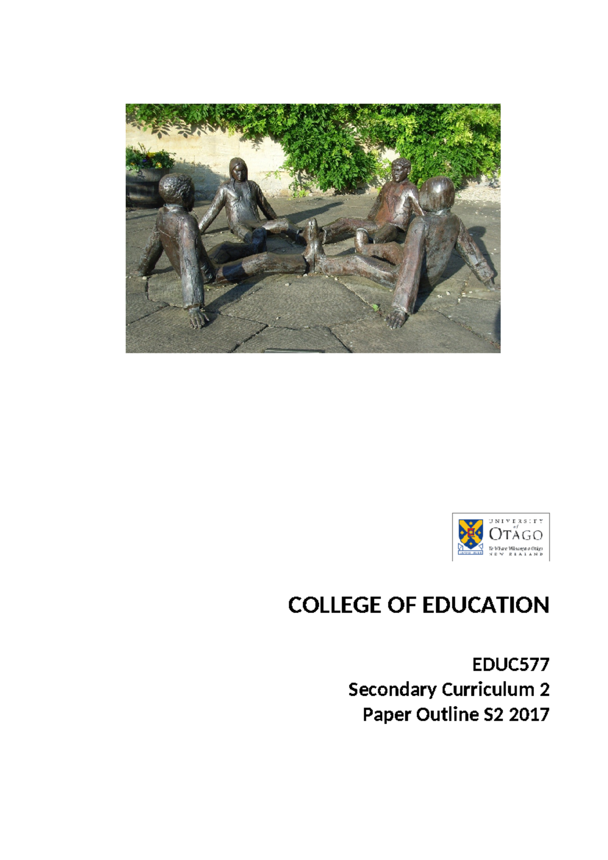 EDUC577 Secondary Curric 2 outline 2017 new template - COLLEGE OF ...