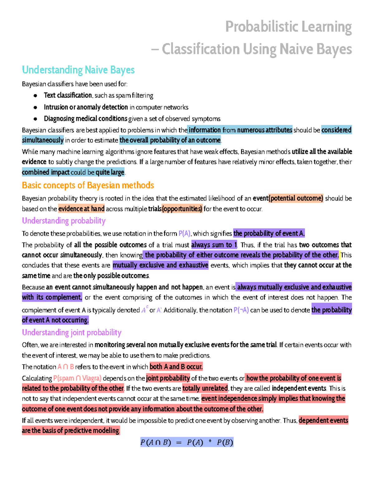 Chapter-2 - Lectures - Probabilistic Learning – Classification Using Naive Bayes Understanding ...