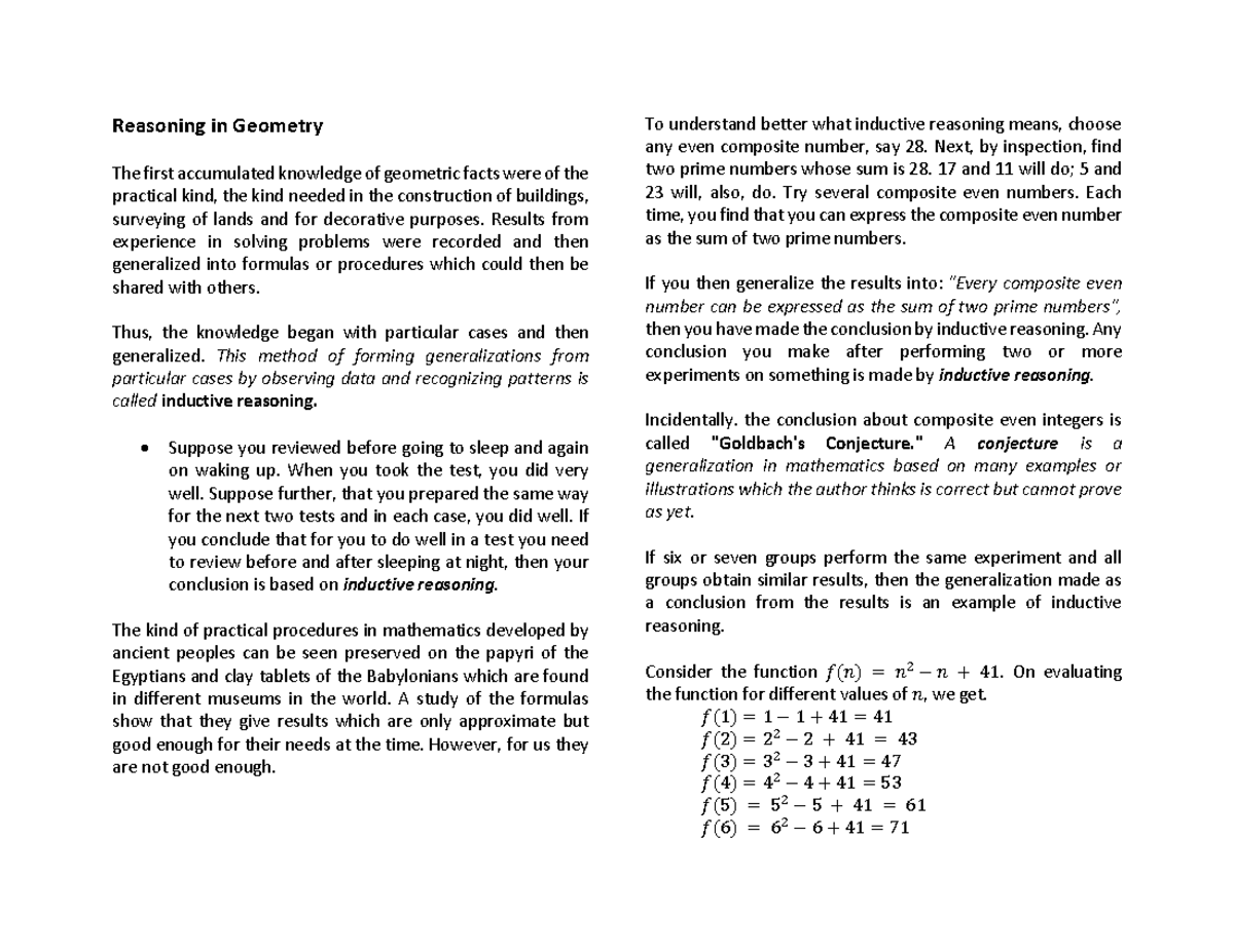 Logic of geometry - sum up more information about this specific topic ...