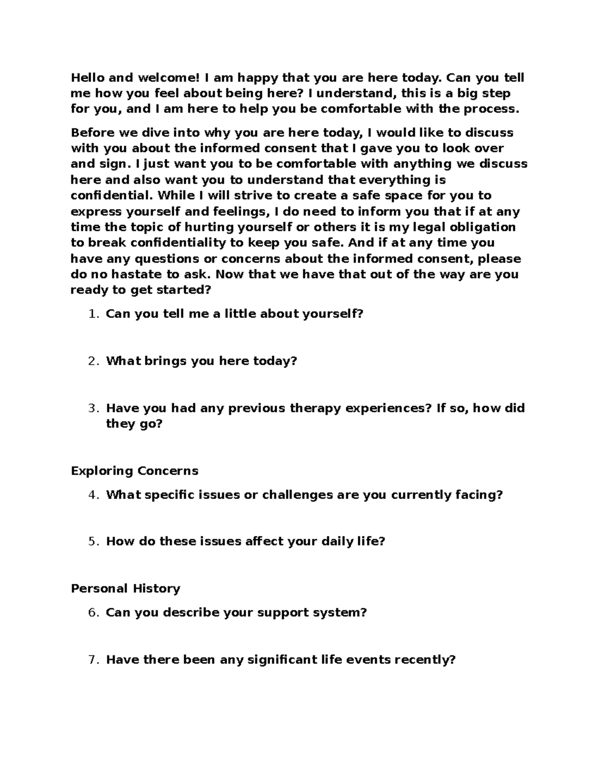 Hello and welcome - Mock Interview - Hello and welcome! I am happy that ...