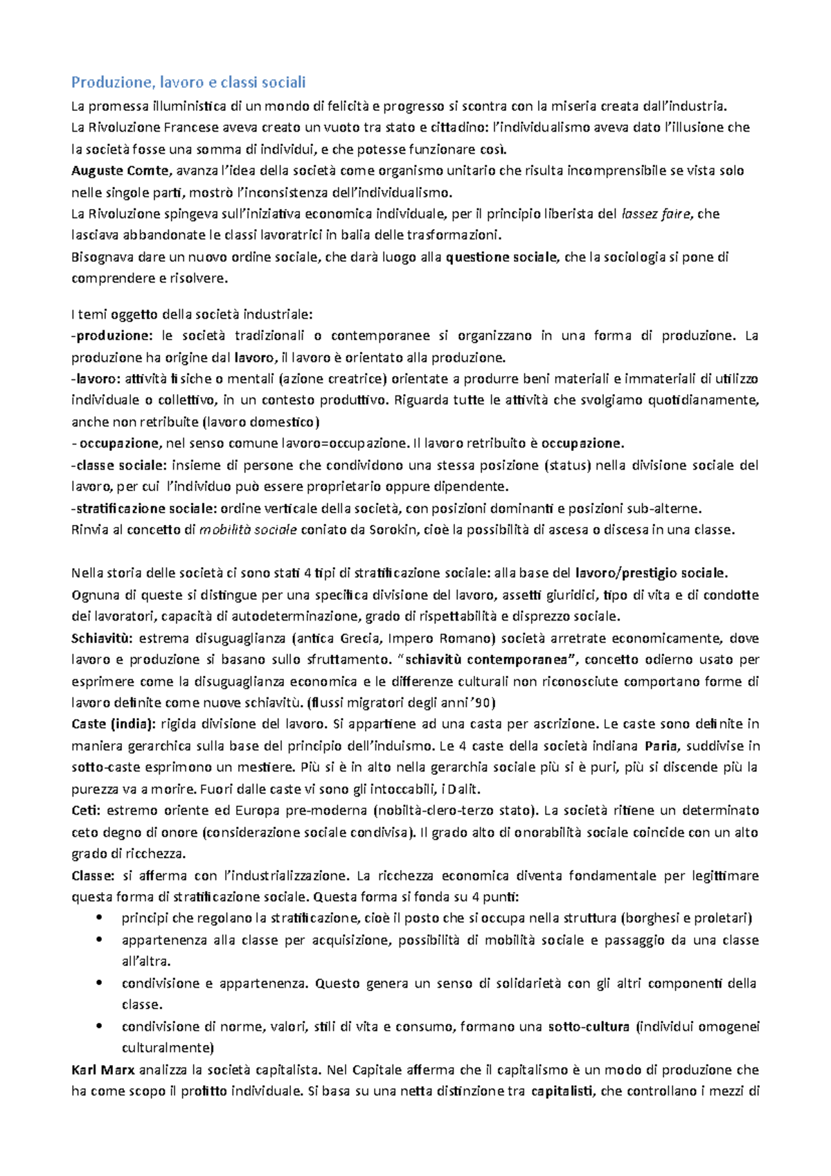 (6) Lavoro - riassunto capitolo 6 - Sociologia. Problemi, teorie ...