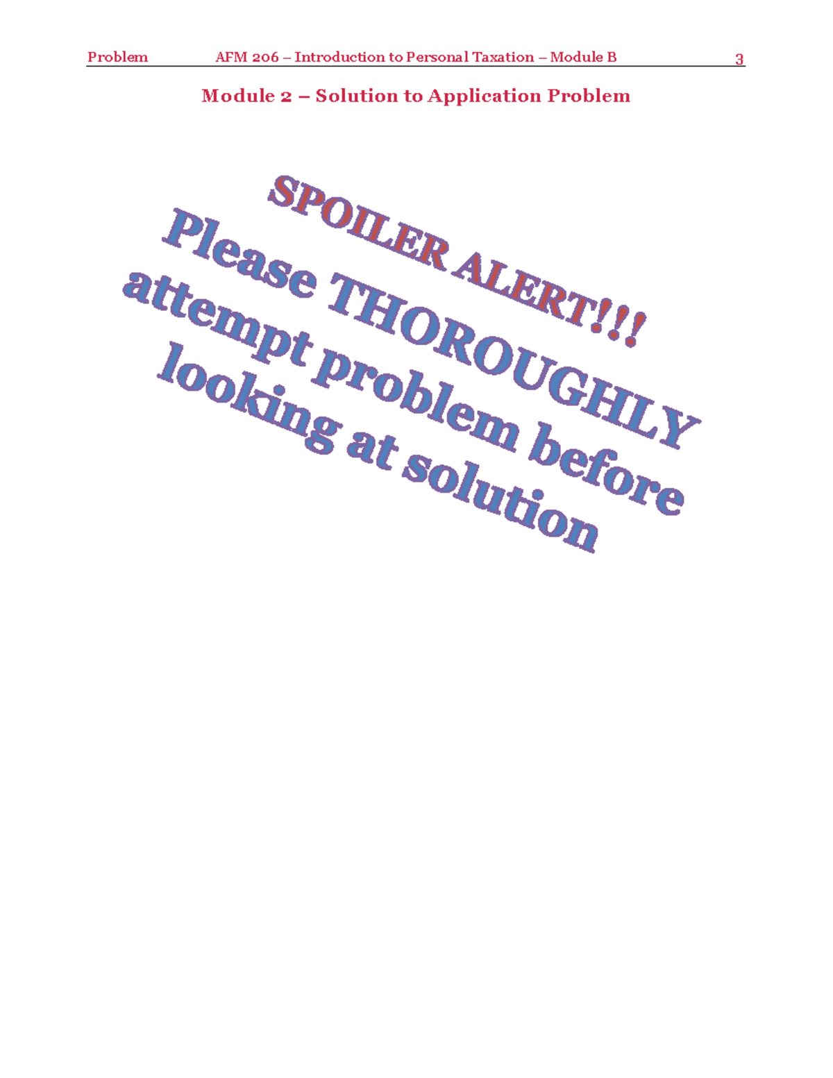 Module B practice soln - Mod B pratice solution - AFM 206 - Problem AFM ...