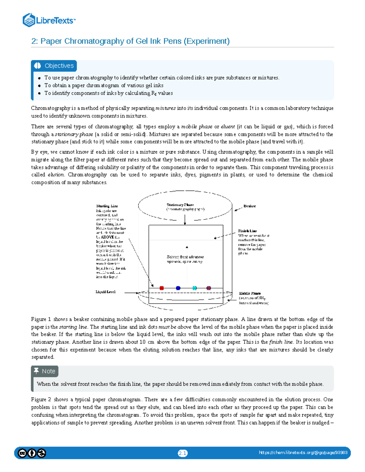 Paper Chromatography of Gel Ink Pens (Experiment) - To obtain a paper ...