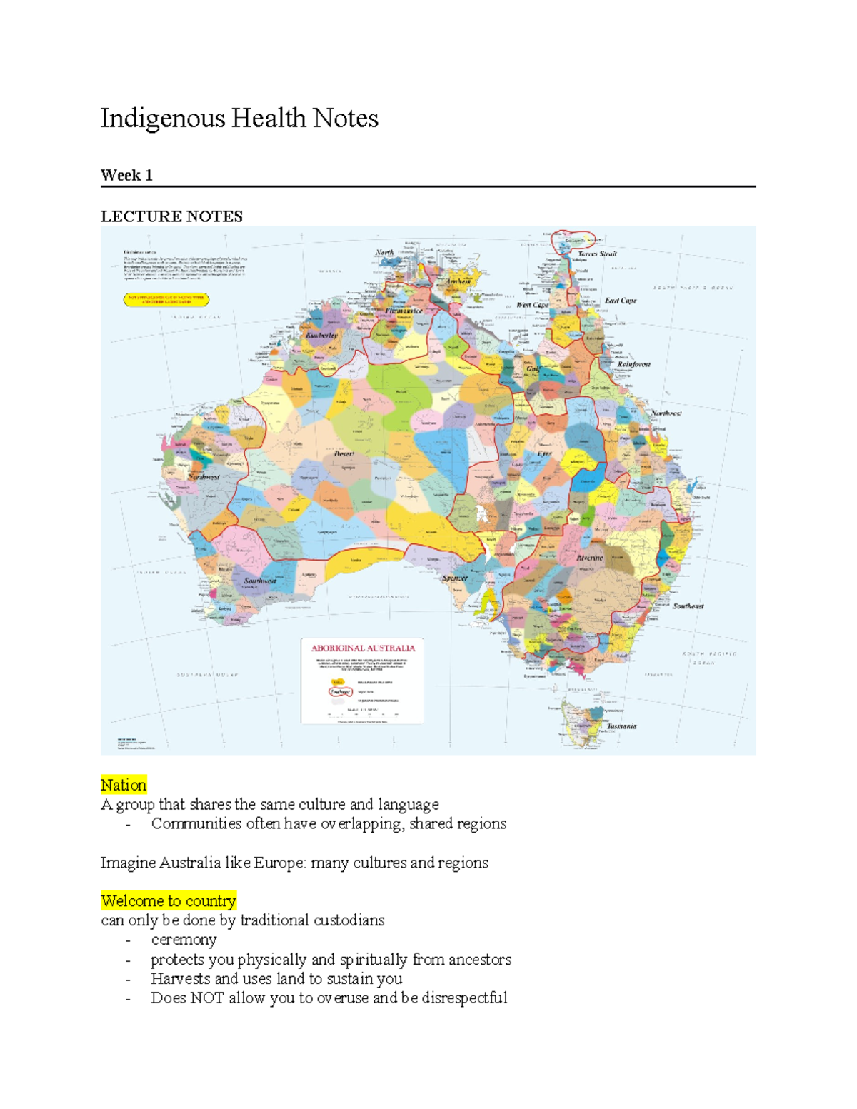 Aboriginal and Torres Strait Islander Health Full Course Notes ...