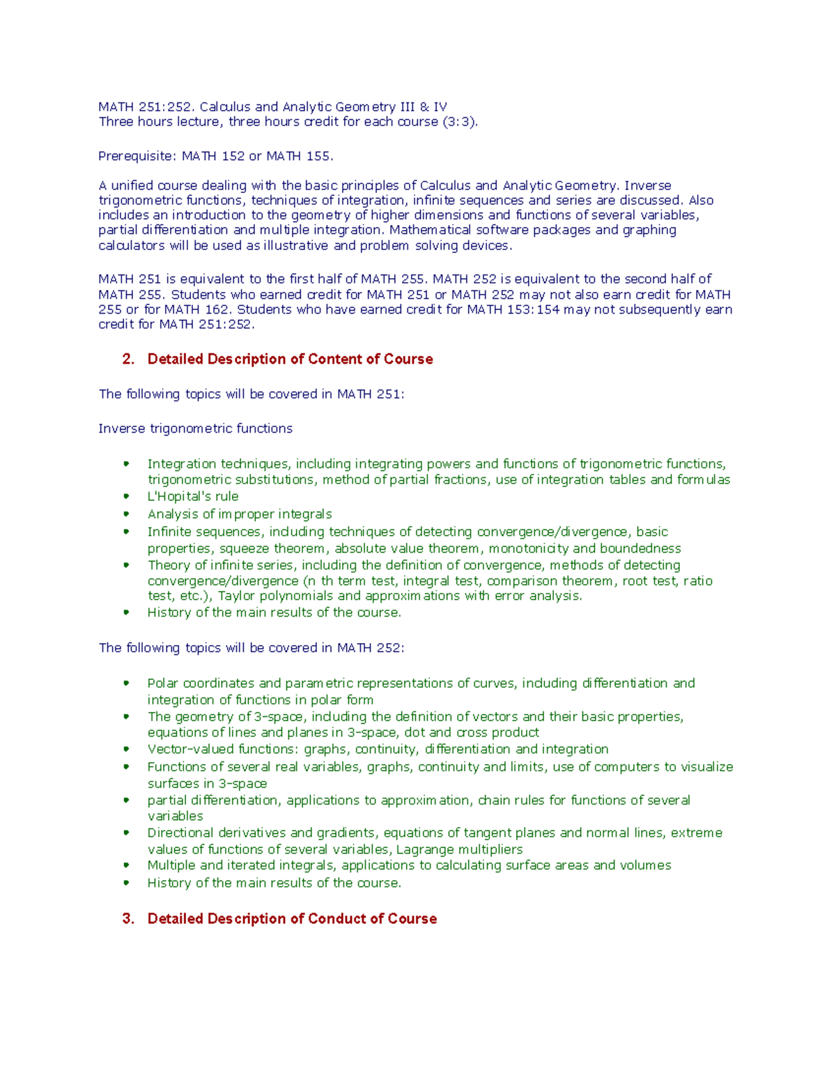 178952881 MATH 251 252 - Hshsh hshhshy - MATH 251:252. Calculus and ...