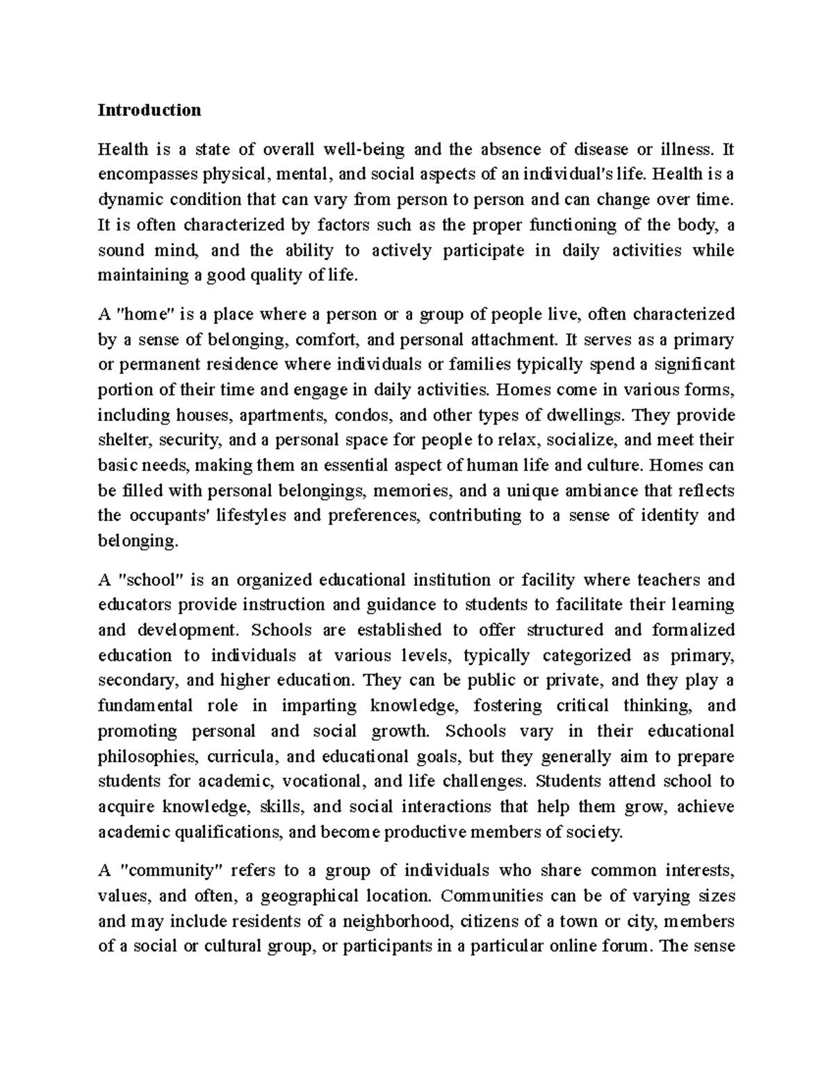 Health is a state of overall well - Introduction Health is a state of ...