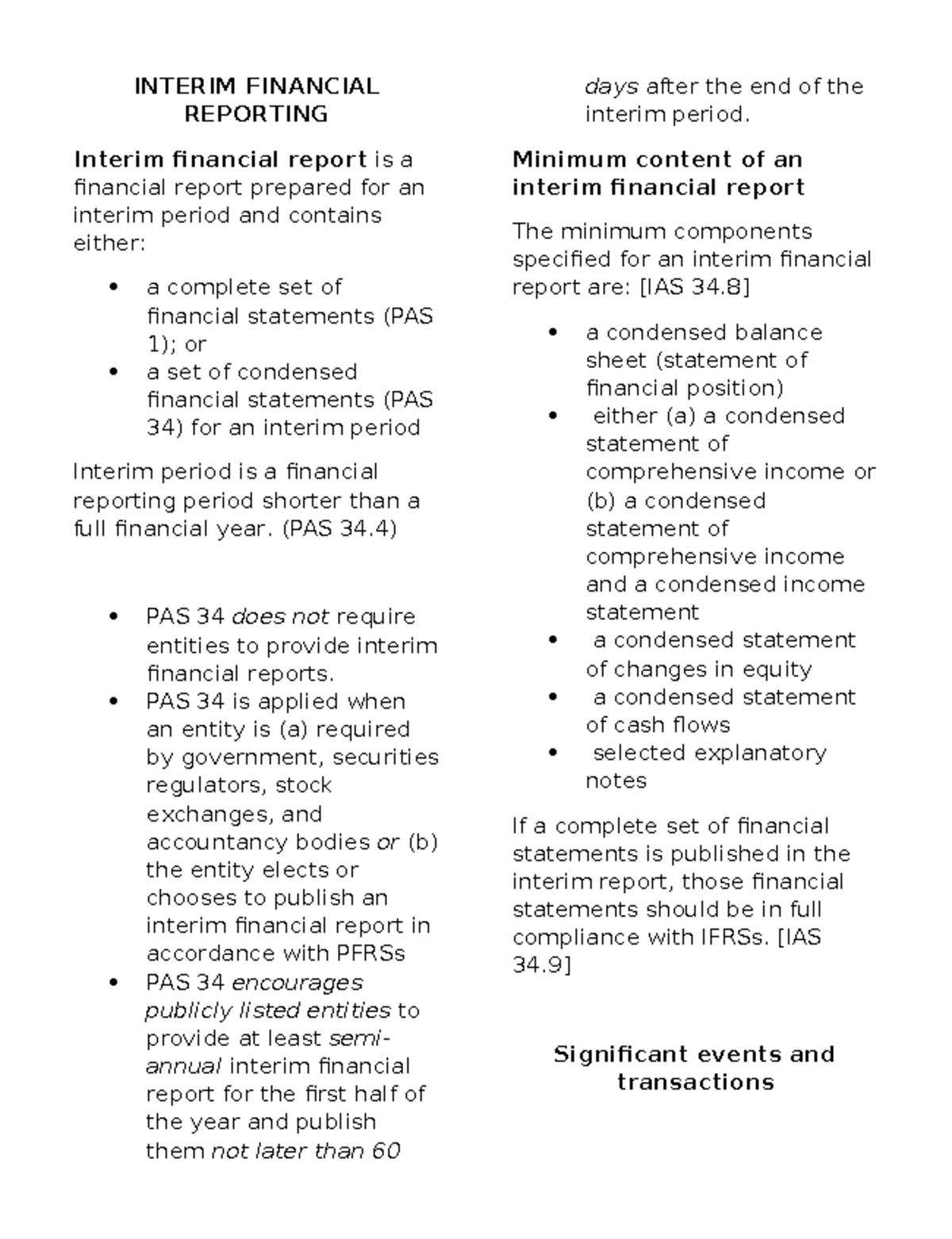 Interim Financial Reporting - INTERIM FINANCIAL REPORTING Interim financial report is a ...