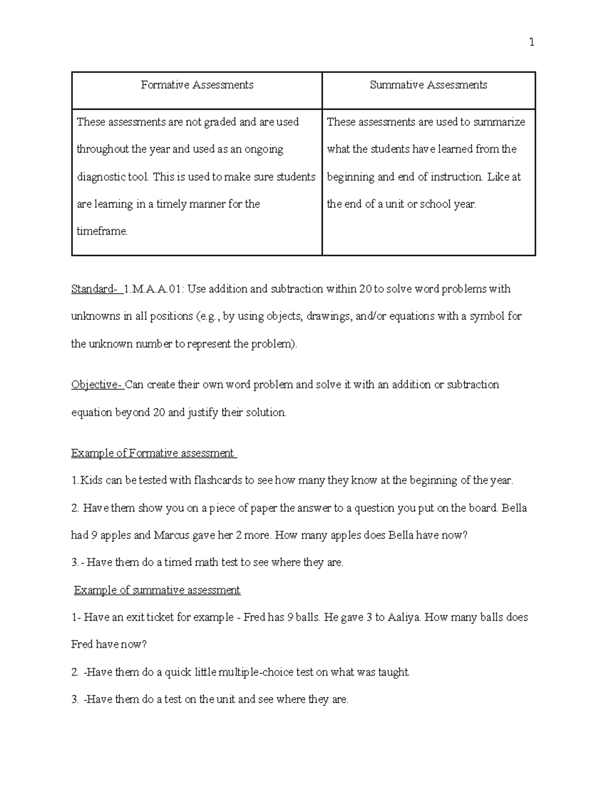 Assessing Early Childhood Students - 1 Formative Assessments Summative ...
