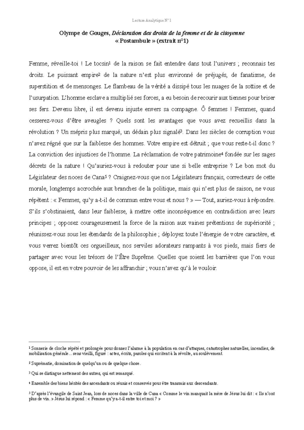 TOUS textes - aaa - Olympe de Gouges, Déclaration des droits de la ...